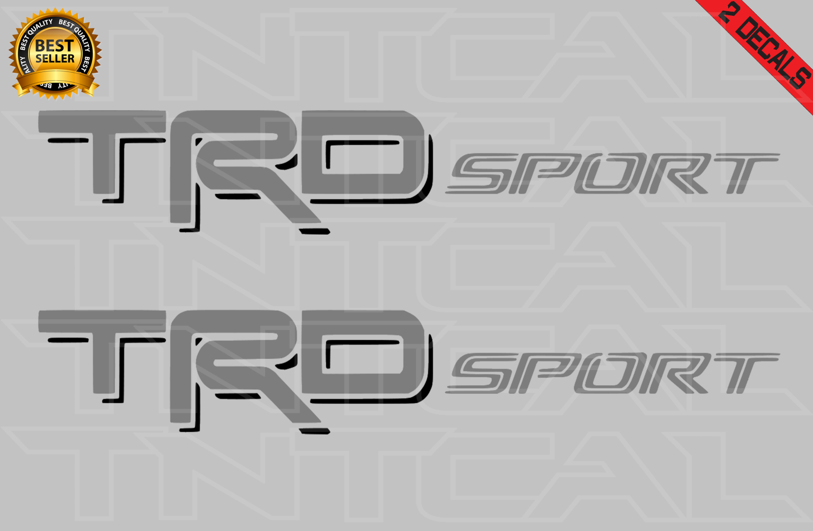 TRD Sport Decal Set Fits 2012-2020 Tacoma Tundra Truck Bed Sticker Gray ...