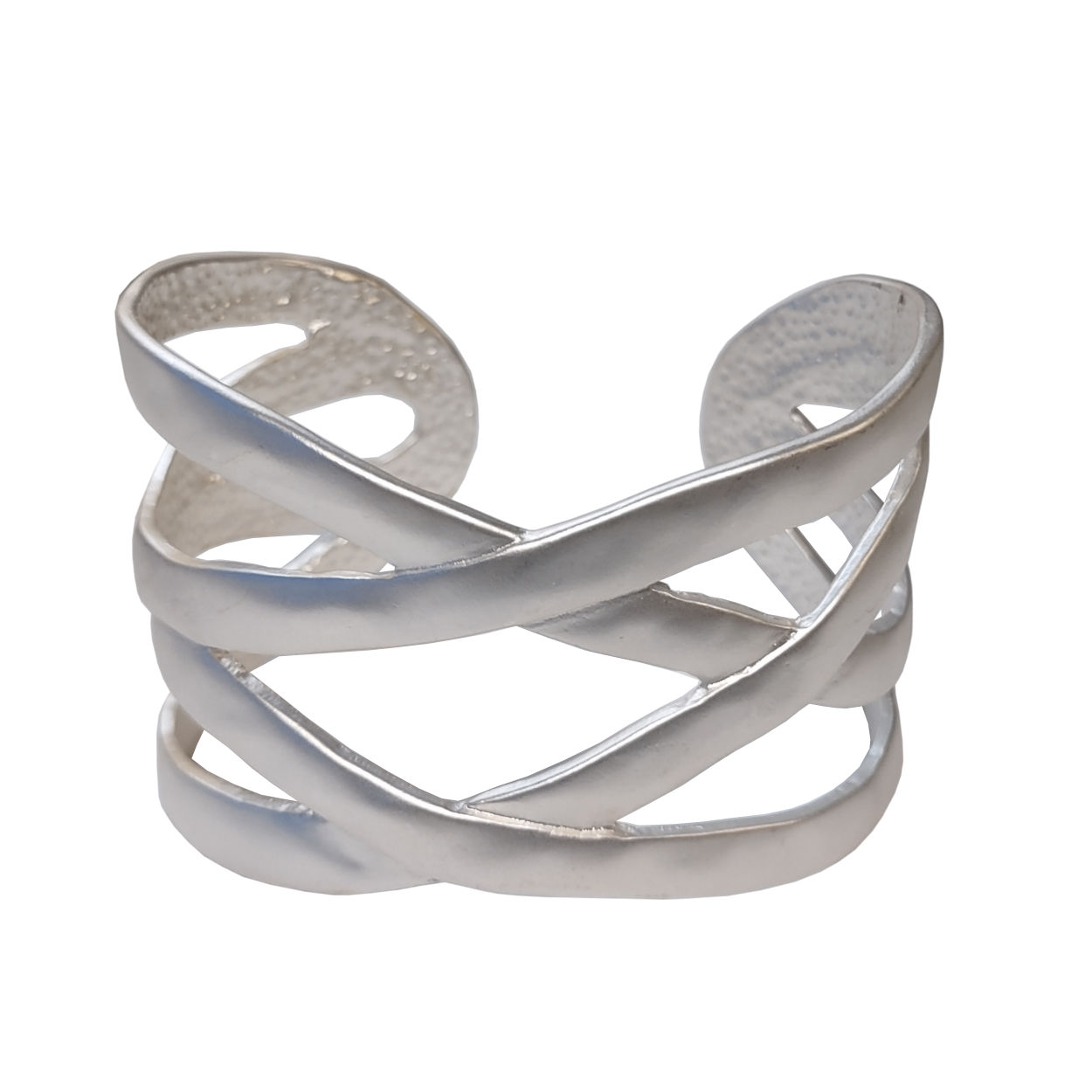 Rain Cuff Bracelet, Overlapping - Silver (B84S) | eBay