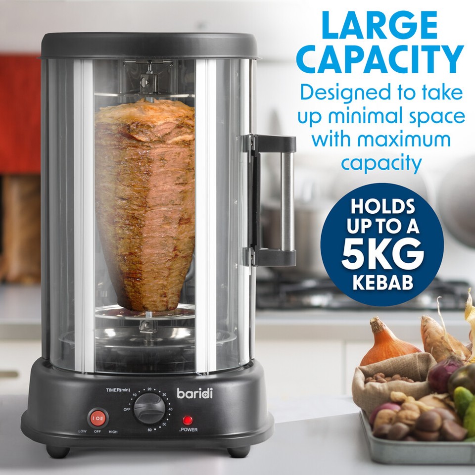 21L Vertical Rotisserie Grill Oven 1500W - Kebab Maker Gyros Skewers ...