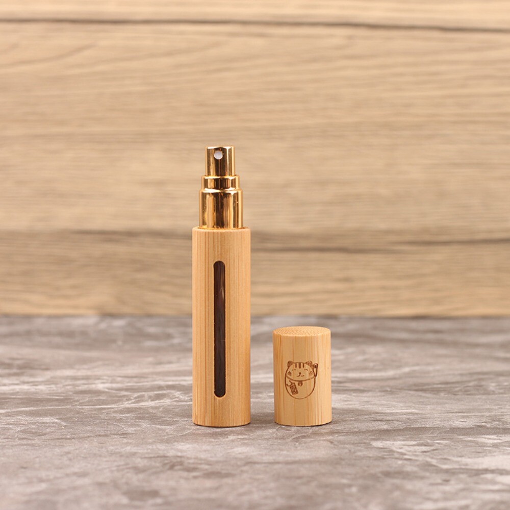 Mini Perfume Spray Bottle Bamboo Liquid Container Travel | eBay