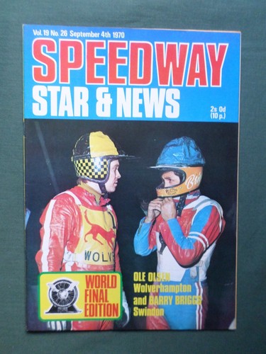 SPEEDWAY STAR & NEWS MAG-4 SEPT 1970- TREVOR HEDGE- ANDERS MICHANEK ...