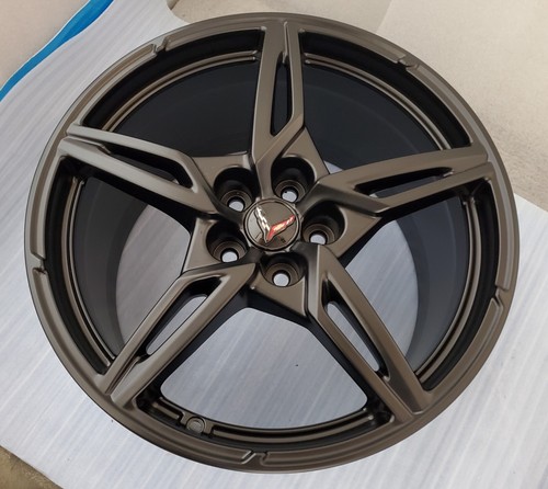 Set of 4 Corvette C8 OEM 20" 19" Black Satin Wheels Rims Z51 Stingray ...