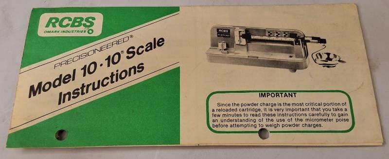RCBS Model 10-10 Reloading Powder Balance Beam Scale Mfg by OHAUS ...