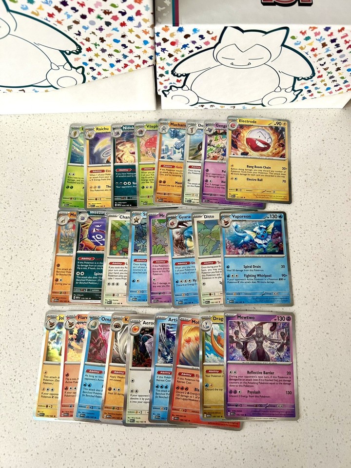Pokémon 151 Reverse Holo / Holo Rare Complete Master Set (186 Cards) NM ...