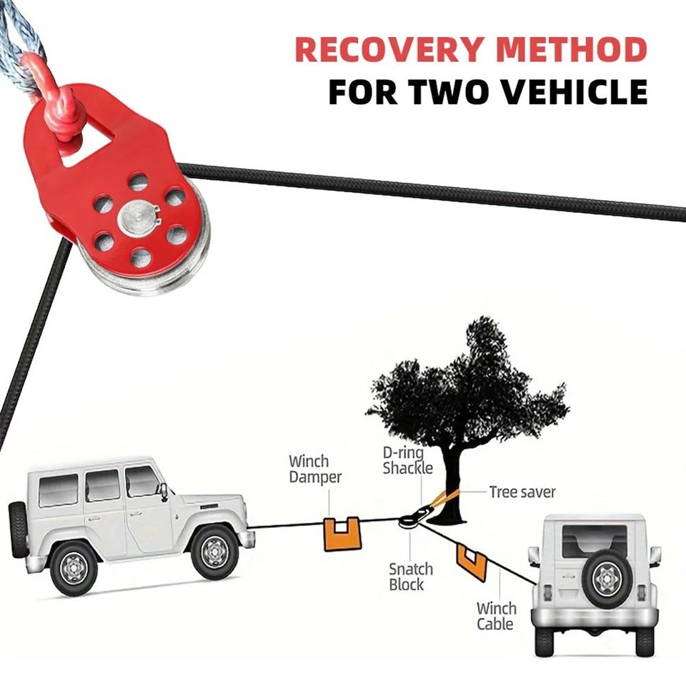 Synthetic Rope 6T Winch Pulley Snatch Block For Heavy Lifting Solutions ...