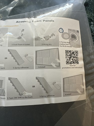 Sonic Acoustic Foam Panels Wall Insulation Pack Of 12 Sound Absorbing ...