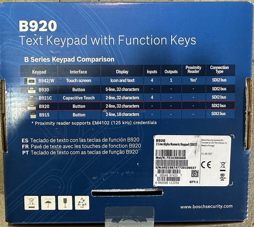 Bosch B920 Text Keypad With Function Keys | eBay