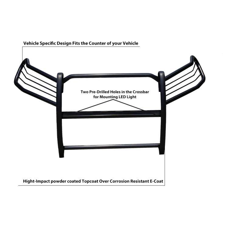 Black Horse Grille Guard Brush Guard Modular Black Fits 2019 2024 ...