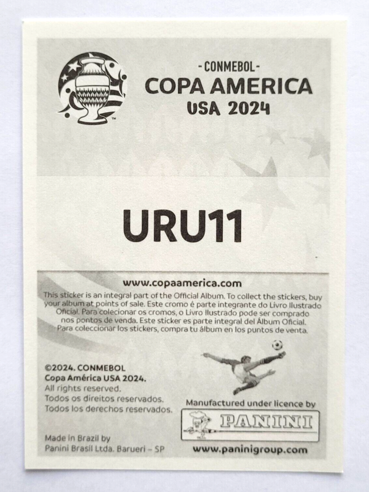 2024 COPA AMERICA USA Panini Sticker #201 URU11 MATHIAS OLIVERA Uruguay ...
