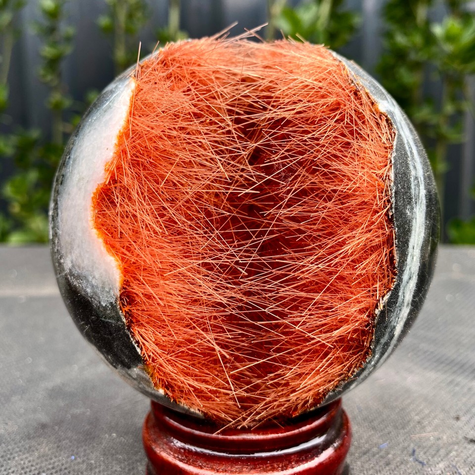 5.4LB Rare iron ore Phosphorus Magnesium Mine Open Smile crystal ball ...