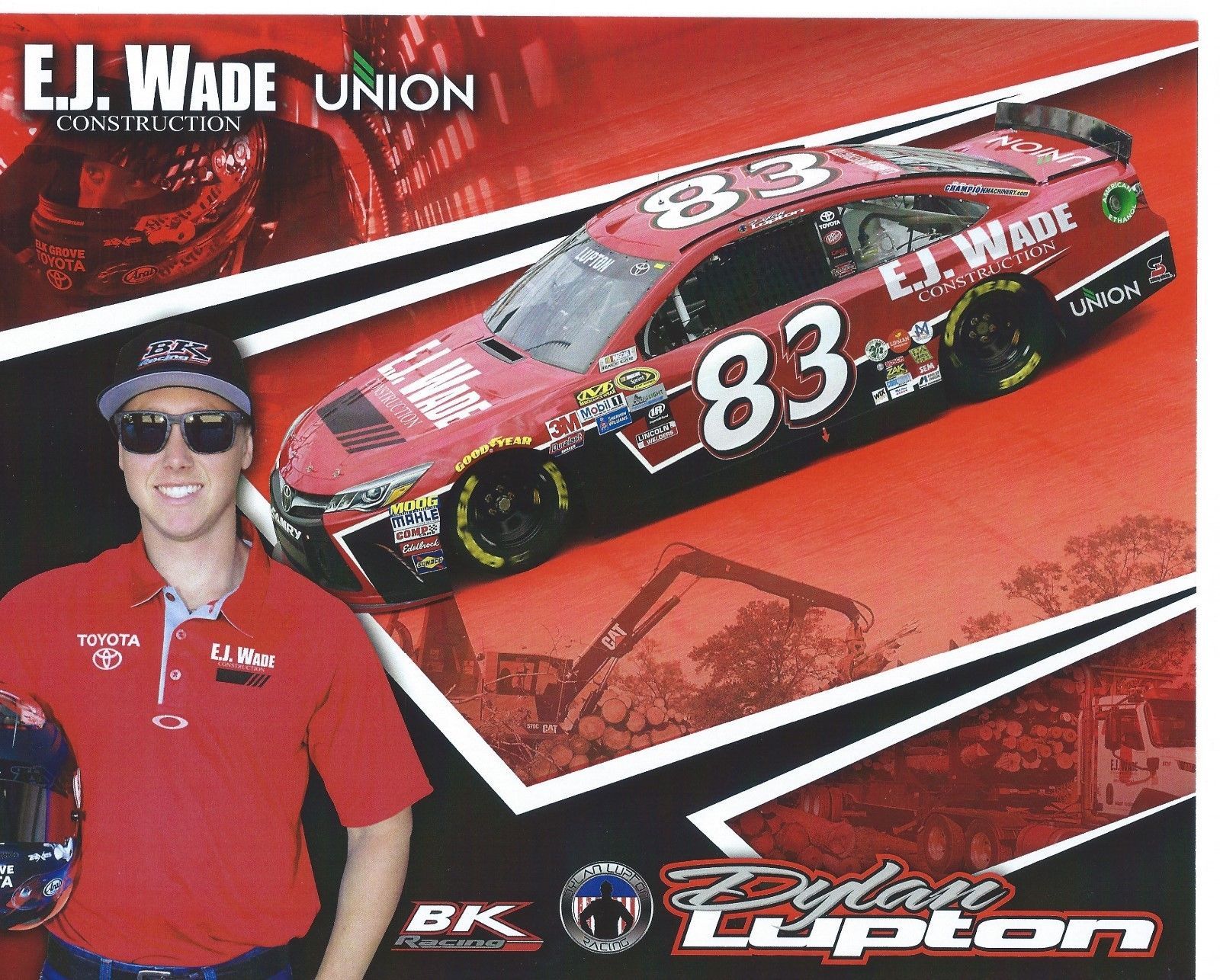 2016 DYLAN LUPTON "E.J. WADE / UNION" #83 NASCAR SPRINT CUP SERIES ...