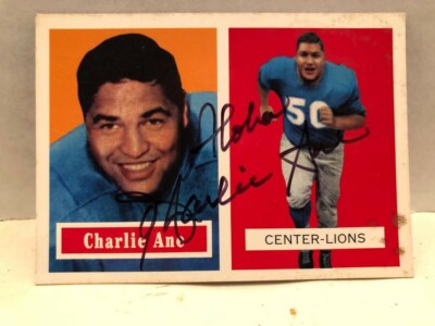 Charlie Ane Autographed Card Detroit Lions | eBay