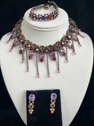Sorrelli Multicolor Rhinestone Statement Necklace, Bracelet And ...