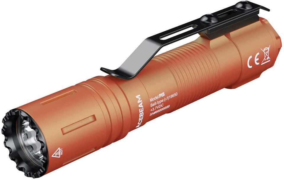ACEBEAM P15 Defender Switchable EDC Tactical Flashlight (Orange) - 1700 ...