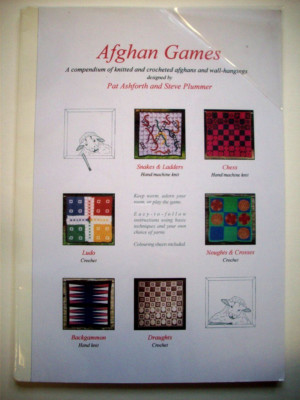 Afghan Games knit crochet pattern Chess Ludo Draughts Backgammon Snakes ...