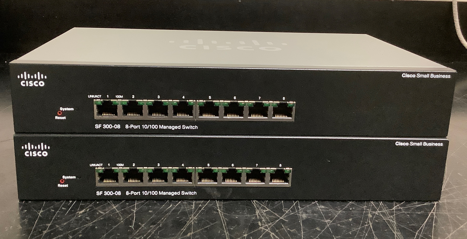 Lot of 2 Cisco SF300-08 | 8 Port 10/100 Managed Switch | No Power ...