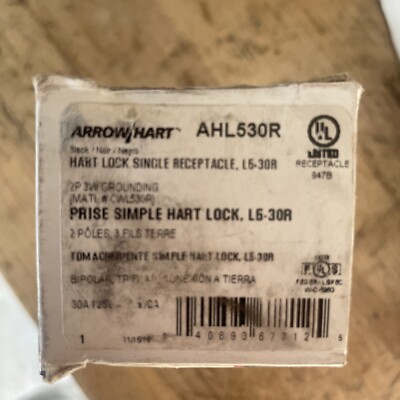 Cooper Arrow Hart Twist Locking Receptacle Outlet NEMA L5-30R 30A 125V ...