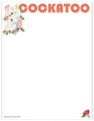 Cockatoo Parrot Printable Stationery, Writing Paper, 8.5" x 11" 25 ...