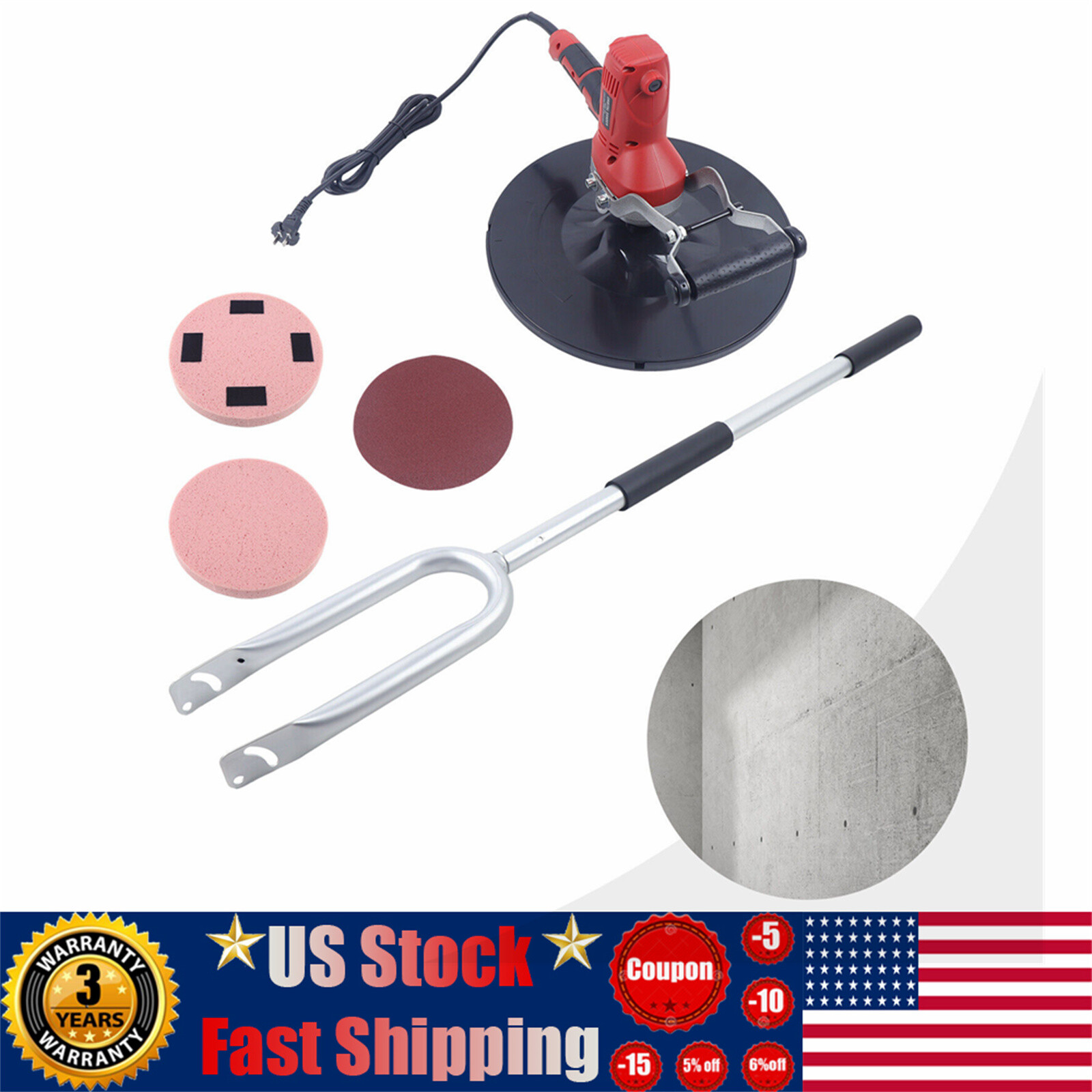 Electric Concrete Power Trowel Cement Mortar Wall Plaster Polishing ...