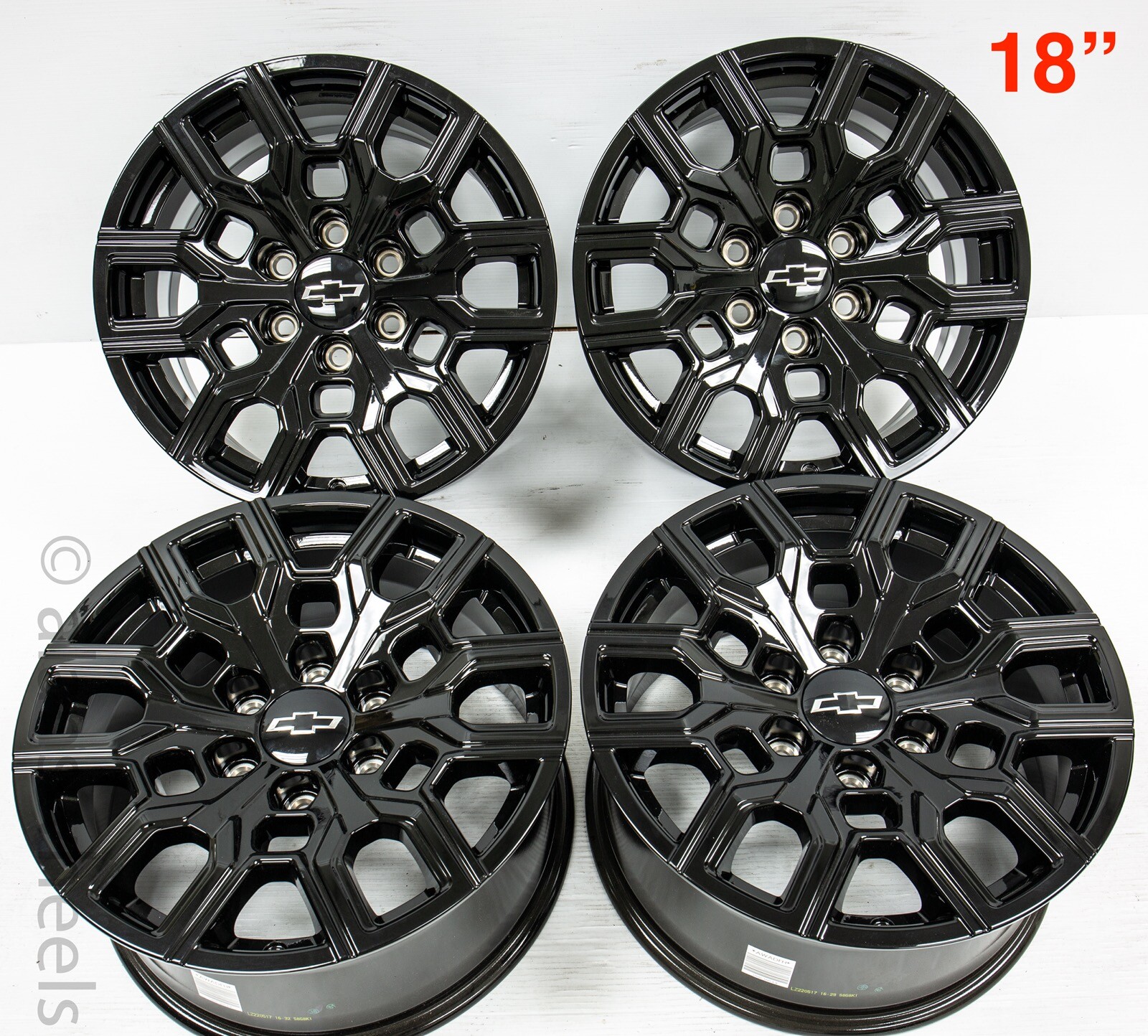 4 New Chevy Silverado Tahoe Suburban OEM Gloss Black 18" Wheels Rims | eBay