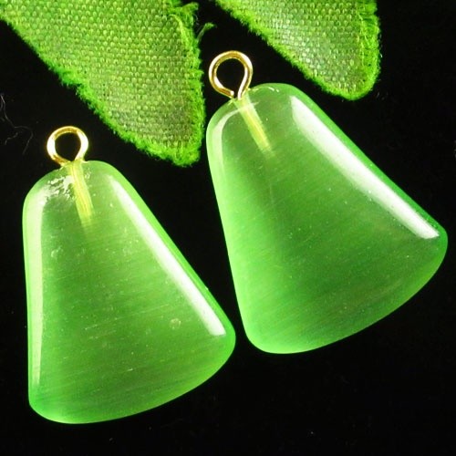 2pcs Cyan Cat Eye Gem Trapezoid Pendant Bead 21x16x5mm H85631 | eBay ...