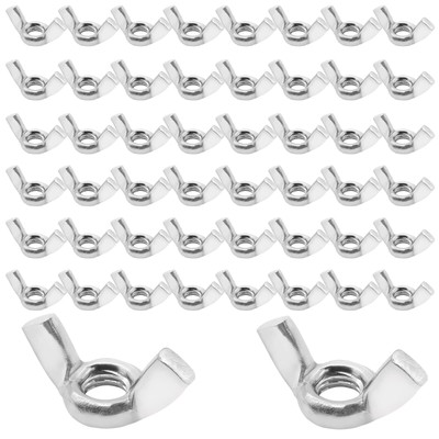 1/4"-20 Wing Nuts (50Pcs), 304 Stainless Steel Wing Nuts Fasteners ...
