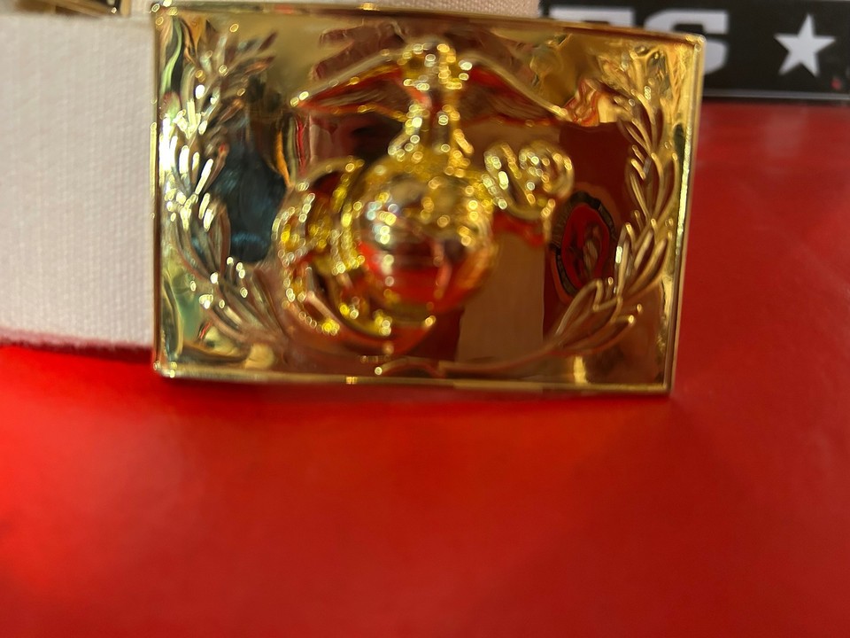 USMC Marine Corps Dress Blue Uniform SNCO White Belt and Anodized ...