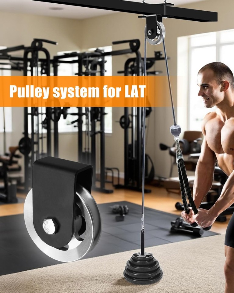 Home Gym Pulley System LAT Pulley Machine, Heavy Duty 304 Steel Cable ...