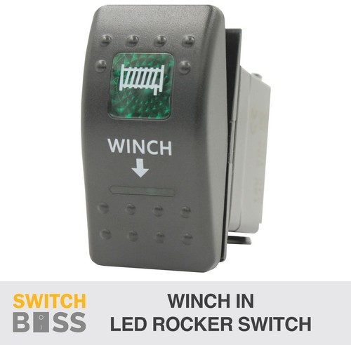 Rocker Switch WINCH IN (Momentary) - Green - LED 4x4 Boat Caravan ...