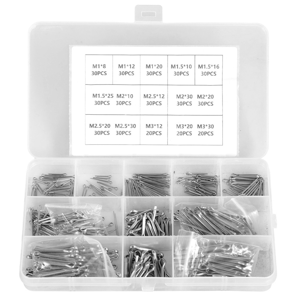 420Pcs Cotter Pin Assortment Kit Split Pin Fastener Clips Set Straight ...