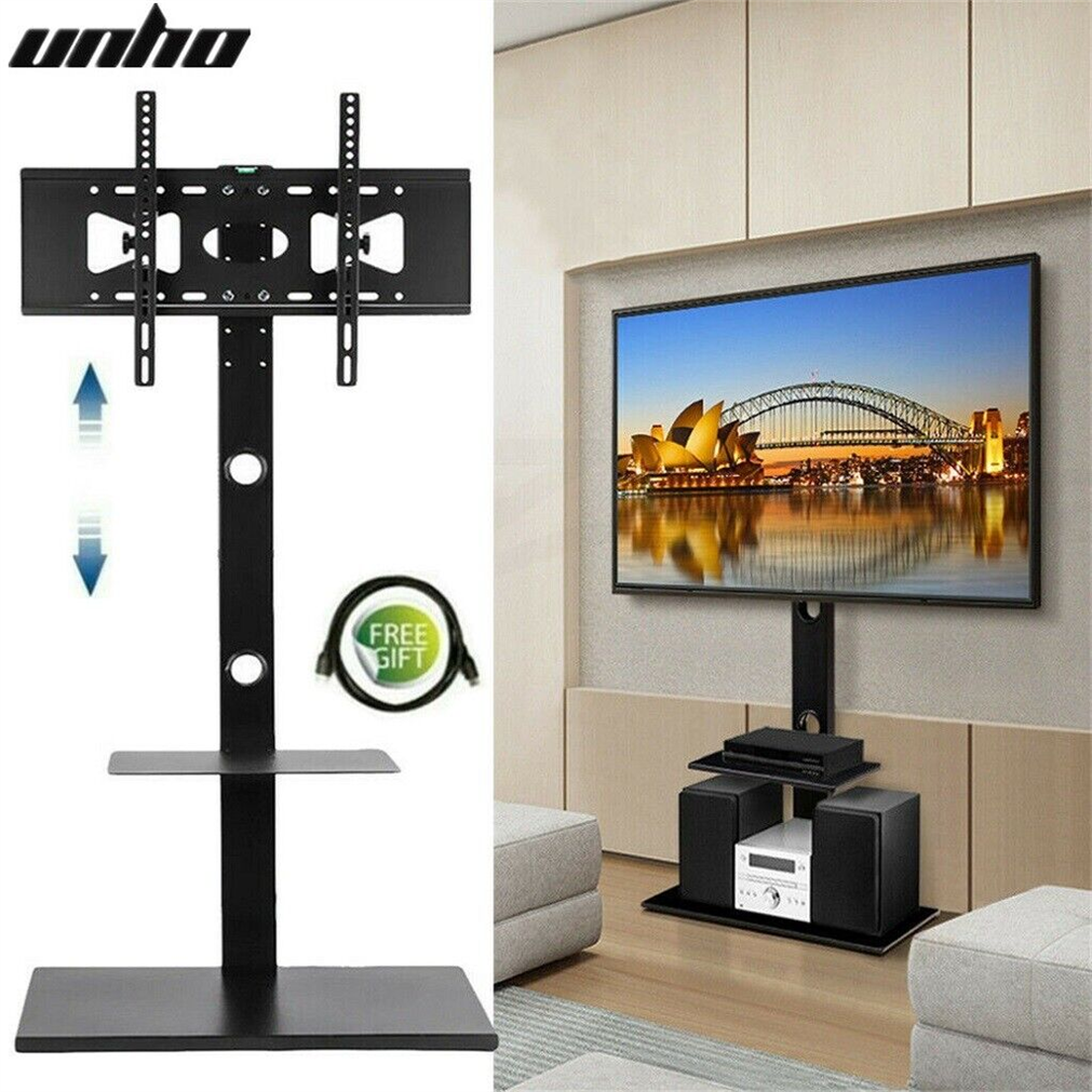 Rolling Trolley TV Stand Height Adjustable Mount Bracket for 32"-70 ...