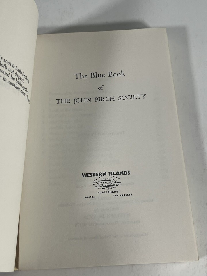 The Blue Book of the John Birch Society - Paperback By Robert Welch ...