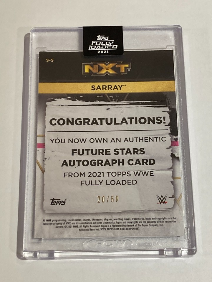 Sarray 2021 Topps Fully Loaded WWE Autograph Card NXT Auto /50 | eBay