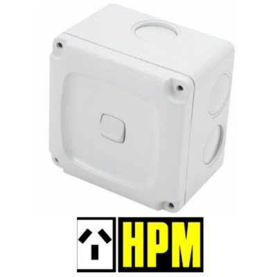 HPM AQUA Weatherproof Rocker Switch 1 Gang Single ON OFF 10A IP56 240V ...
