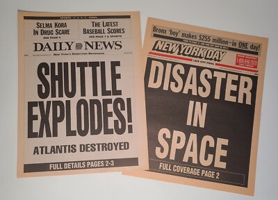 ARMAGEDDON DISASTER IN SPACE Plus SHUTTLE EXPLODES MOVIE PROP NEWSPAPER ...