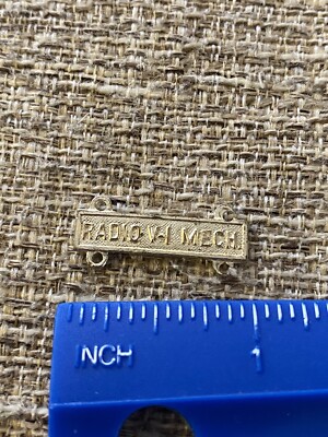 WWII RADIO V-1 MECHANIC QUALIFICATION BADGE BAR TAB PIN US ARMY Air ...