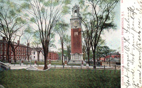 Postcard RI Providence Clock Tower Brown University Posted 1910 Vintage ...