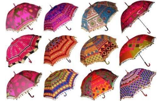 10 PC Wholesale Lot Designer Indian Patchwork Embroiderd Umbrella Sun ...