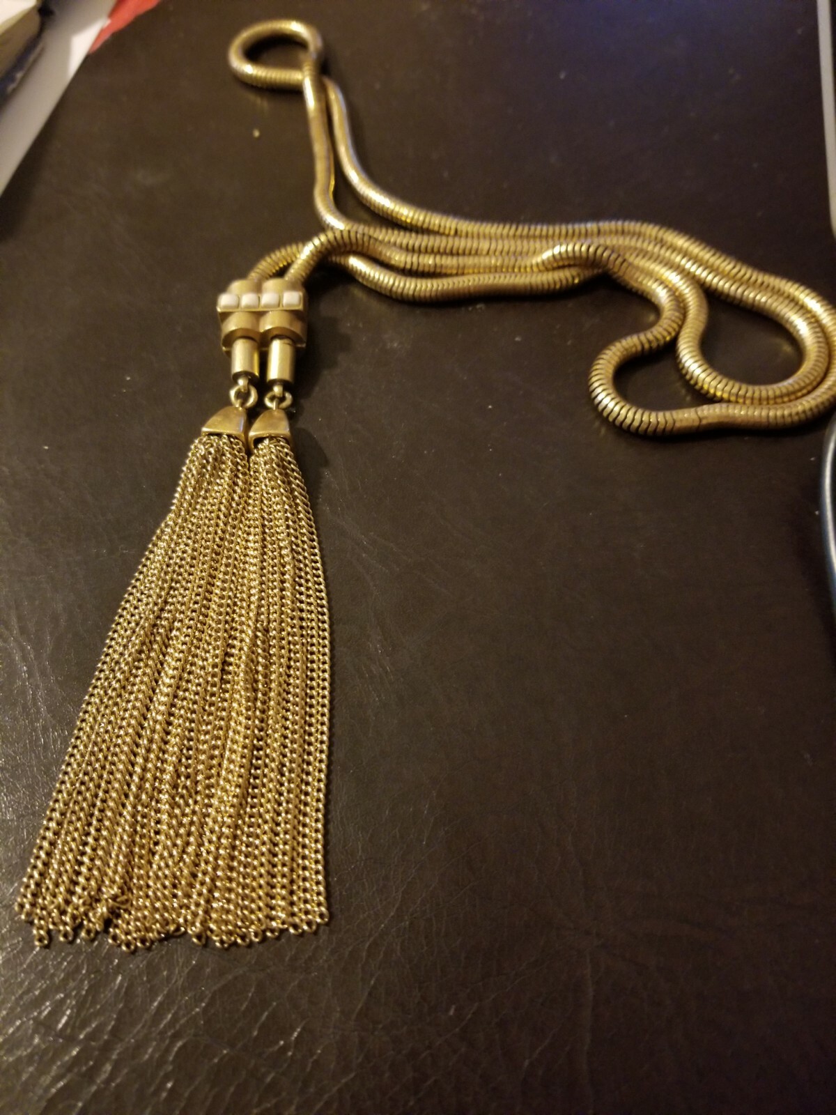 Stella & Dot Jacqueline Brazilian Chain Sliding Lariat Necklace w ...