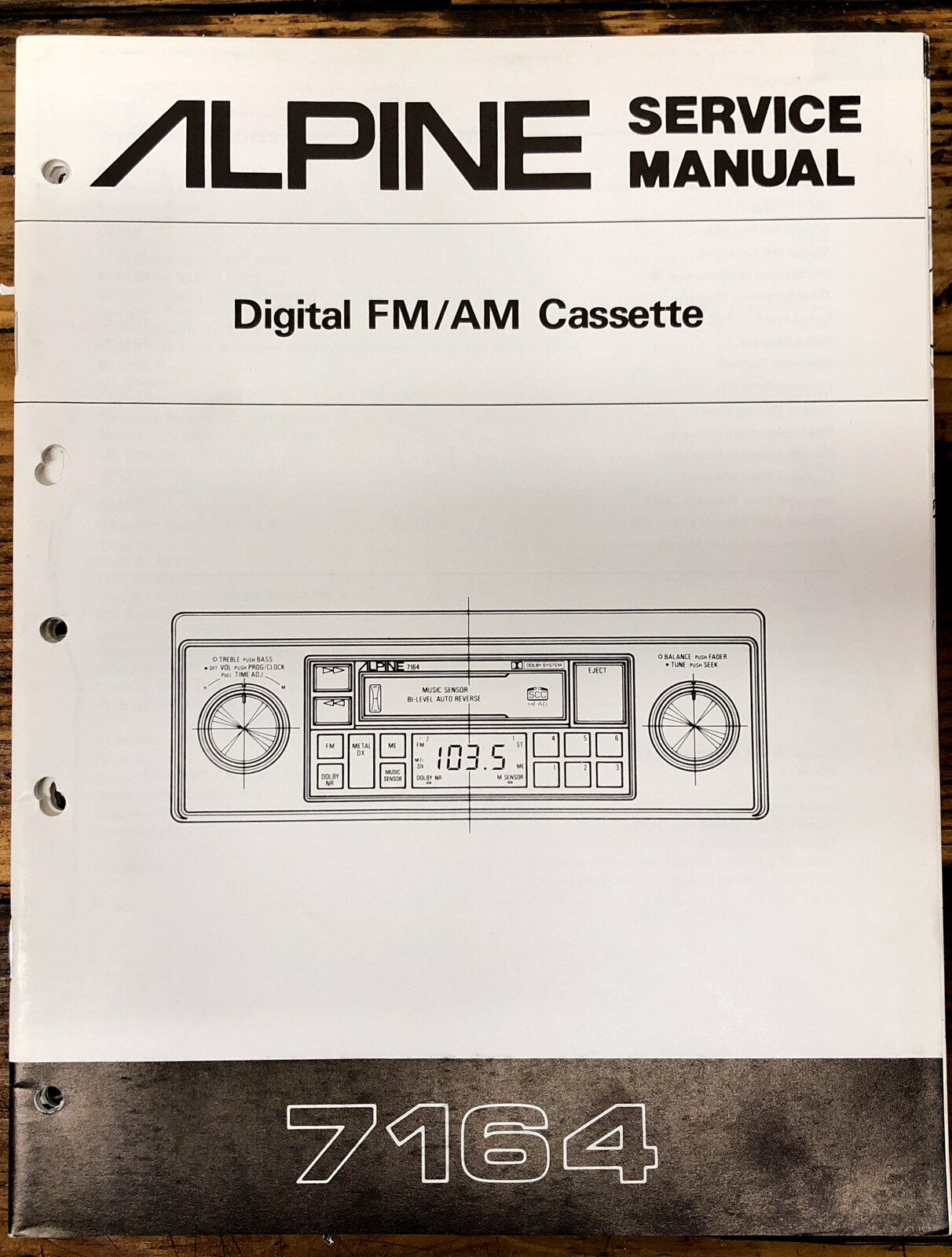 Alpine Model 7164 Car Stereo Service Manual *Original* | eBay