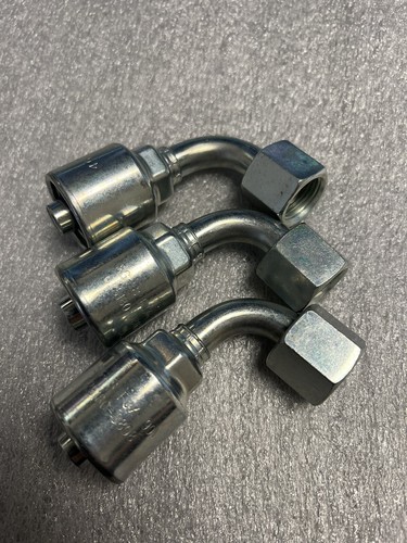 Lot of 3 Gates 8G-8FJX90M G25180-0808 1/2" Hydraulic Hose Crimp ...