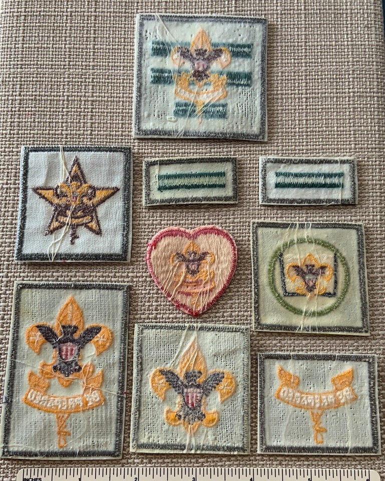 9 Vintage BOY SCOUT Rank & Position PATCHES BSA First Second Class Star ...