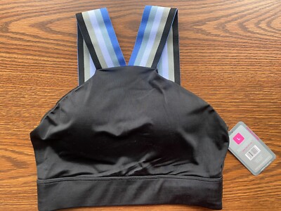 RBX Intimates Black Sports Active Padded Bra Size Large Wide Stretch ...