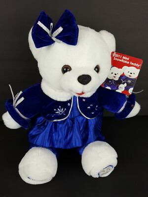 2011 Girl 9" Snowflake Teddy Plush Blue Velvet Dress Bow 25th Ann ...