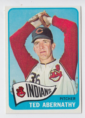 1965 TOPPS TED ABERNATHY CLEVELAND INDIANS CARD #332 NEAR MINT+ NM+ ...