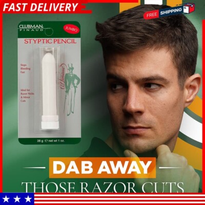 Clubman Jumbo Styptic Pencil Treat & Seal Shaving Cuts Fast Stop ...