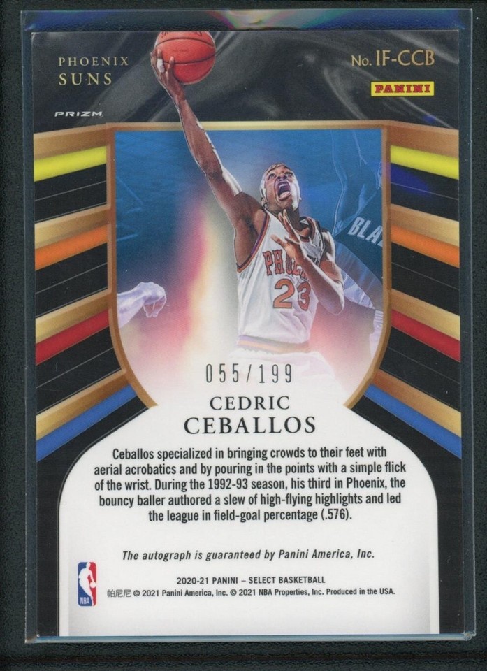 2020-21 CEDRIC CEBALLOS 055/199 AUTO PANINI SELECT IN FLIGHT SILVER ...