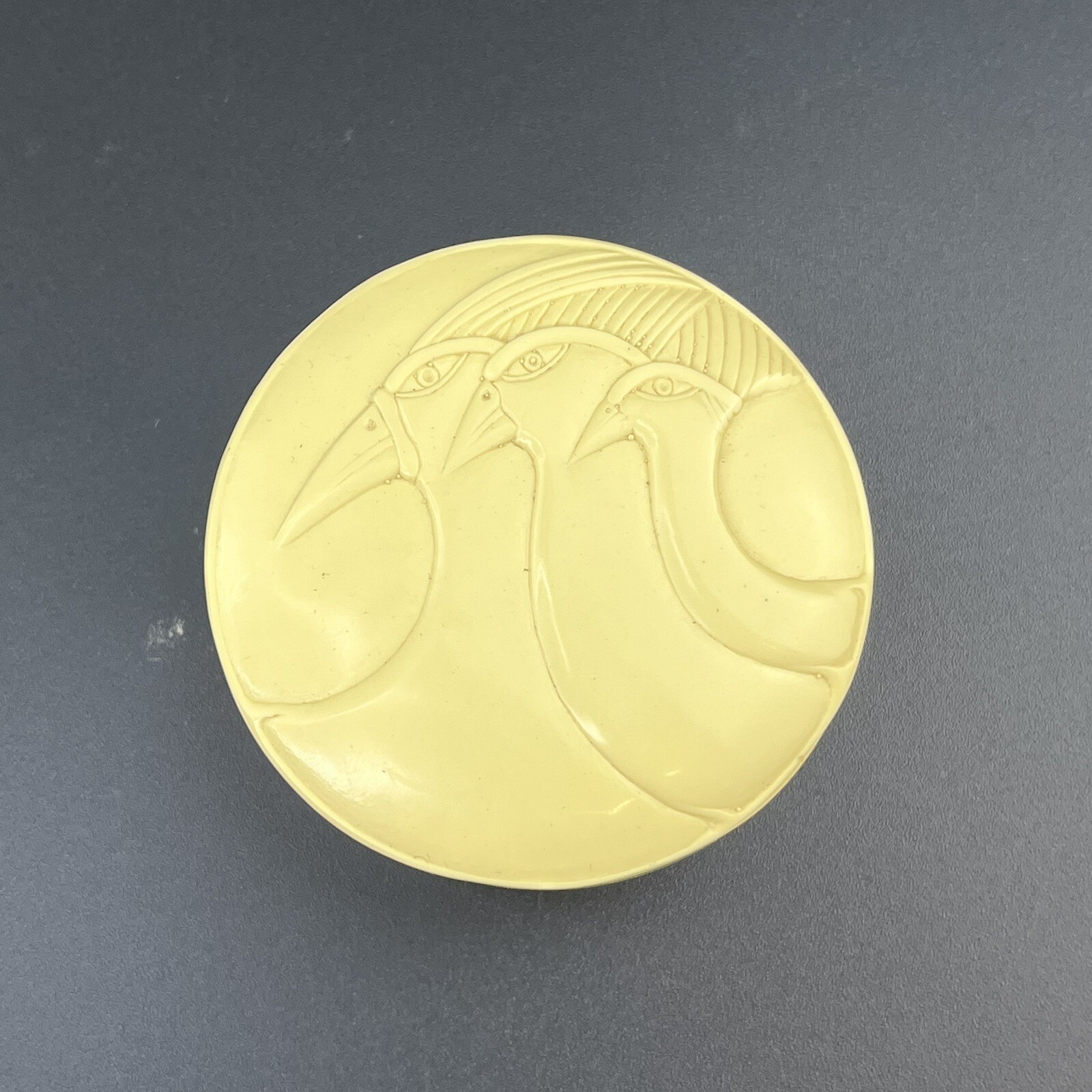 Vtg Laurel Burch Trinket Box Crane Birds Japanese Carved Cinnabar Style ...