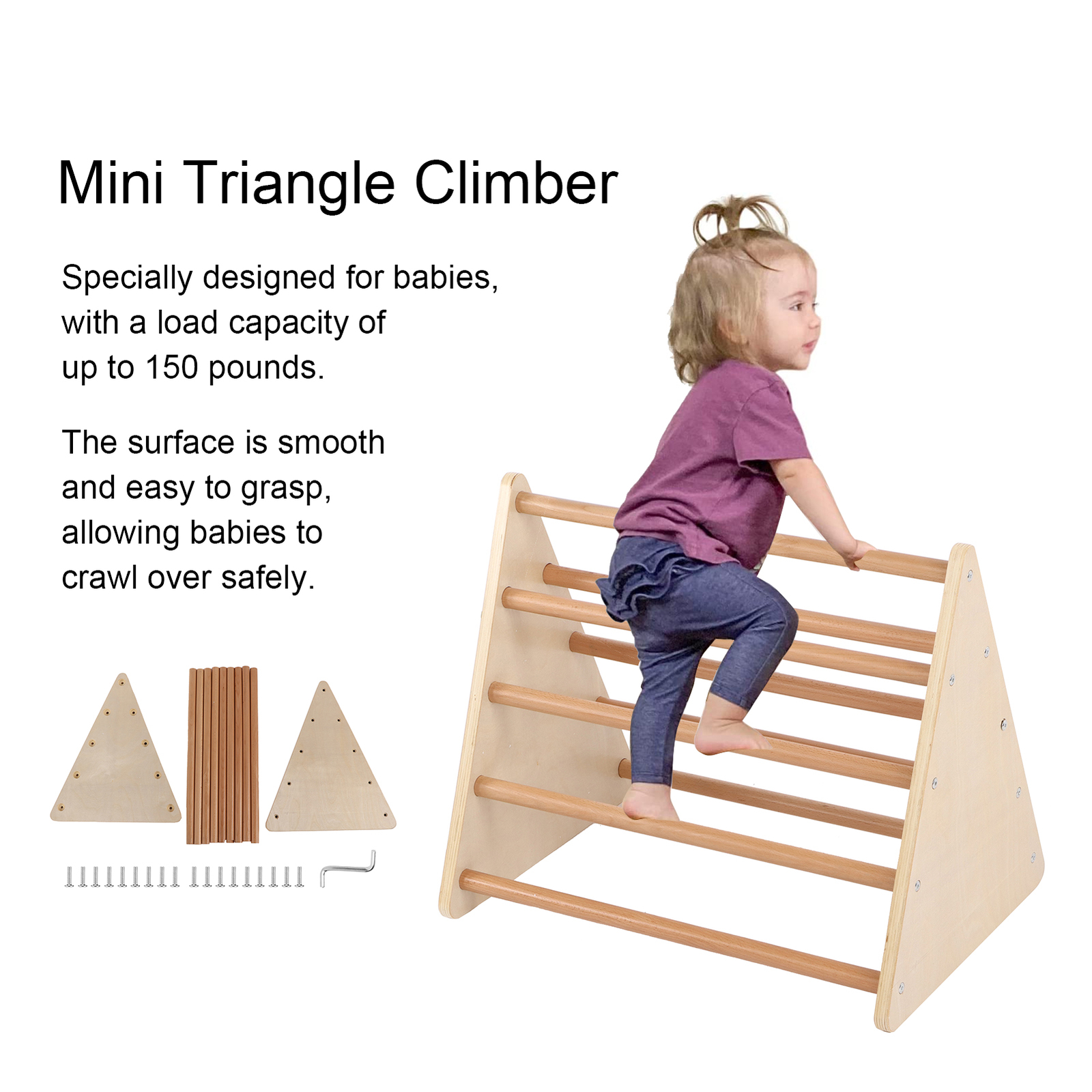 Children Mini Climber Triangle Climbing Ladder for Infants Young ...
