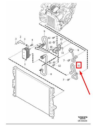 VOLVO S60 MK2 Unteres Ölkühlerrohr für Automatikgetriebe 31319280 NEUES ...
